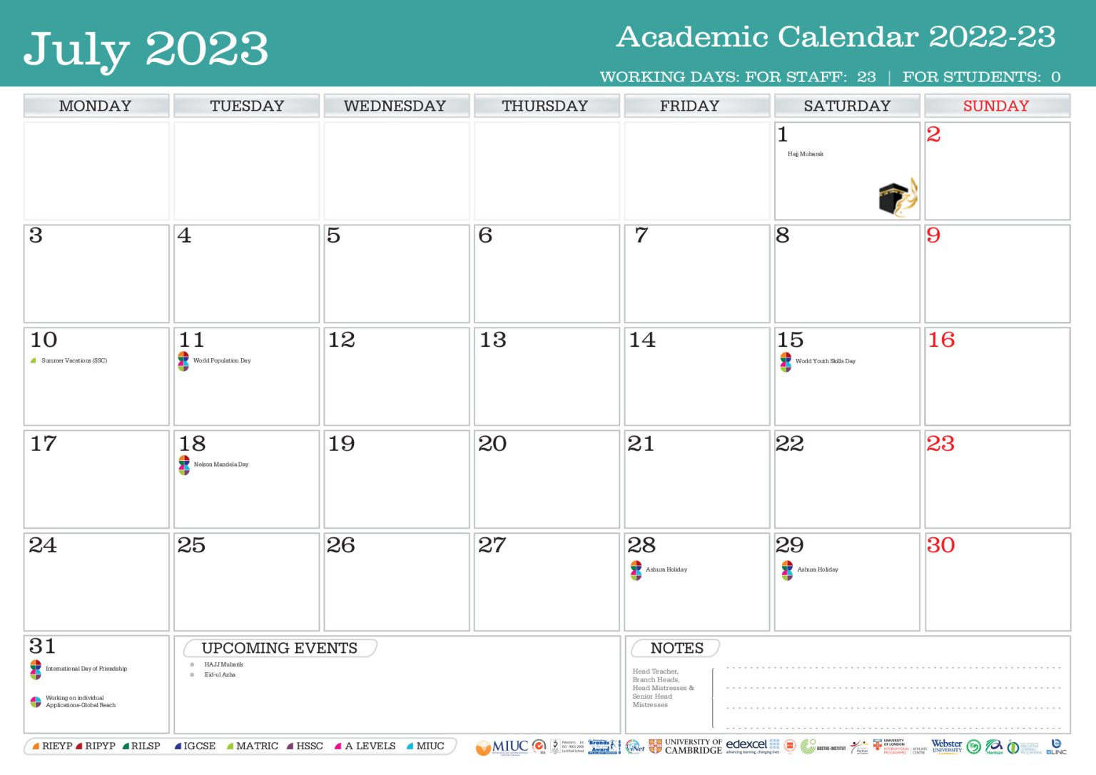 RISC Calendar - Roots International Schools & Colleges